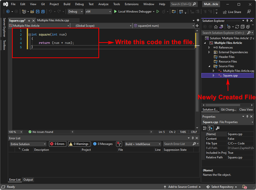 How To Use Multiple Code Files Custom Headers And Source In C